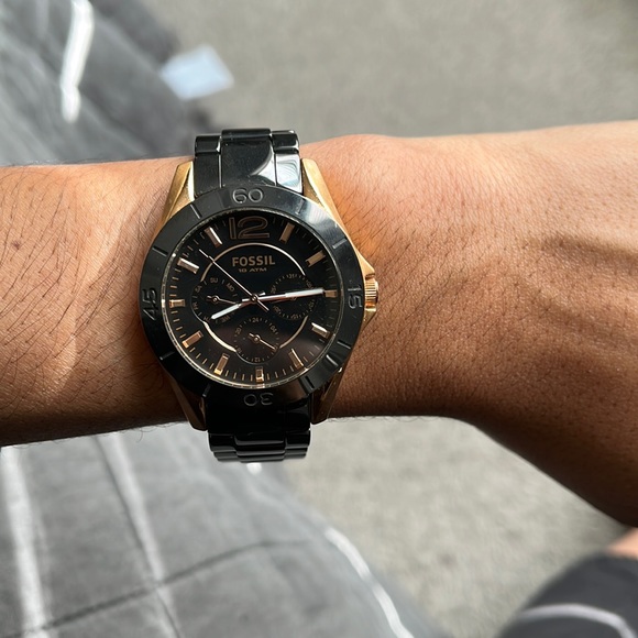 Fossil | Accessories | Fossil Black And Rose Gold Watch | Poshmark